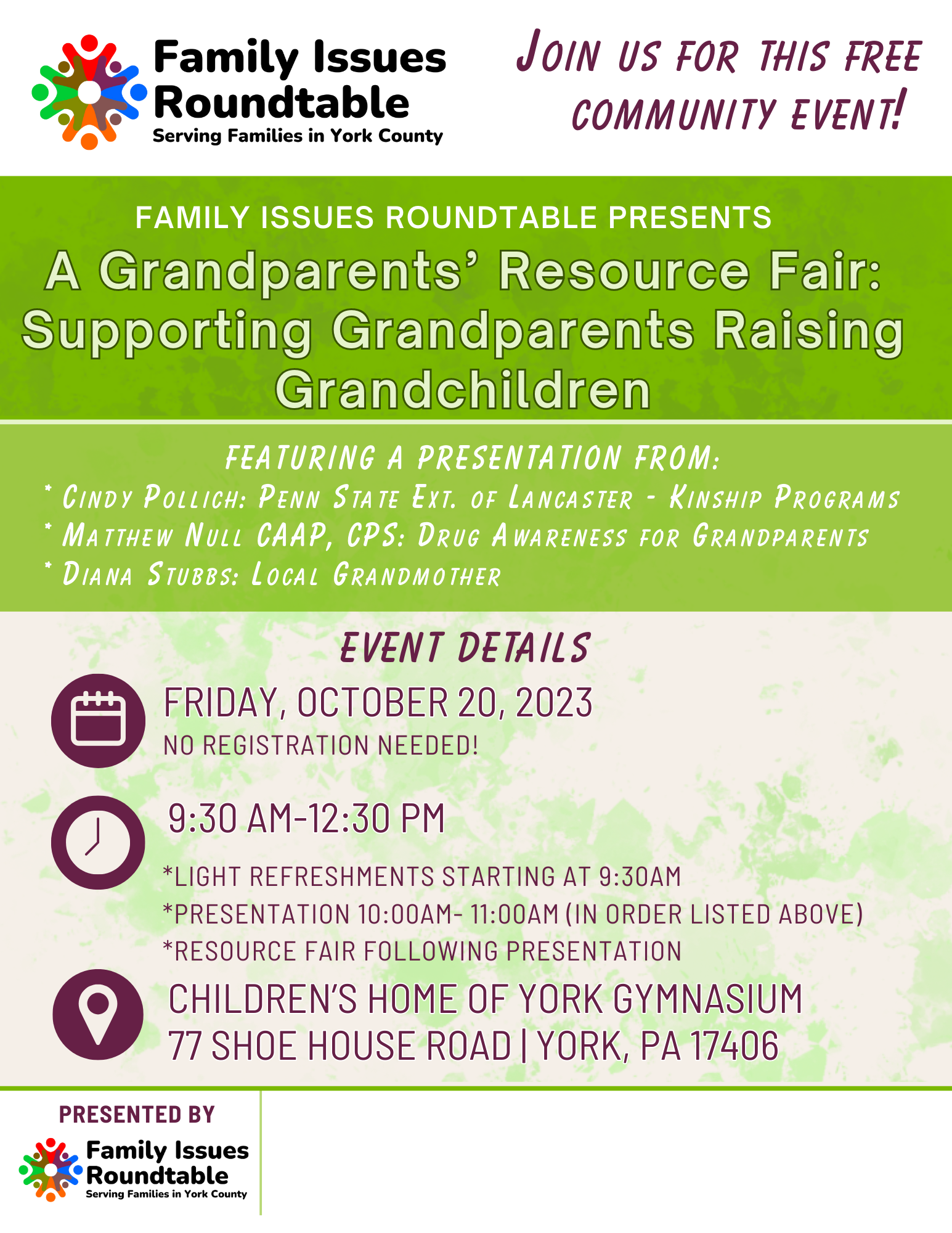 A Grandparents’ Resource Fair – York Family Issues Roundtable
